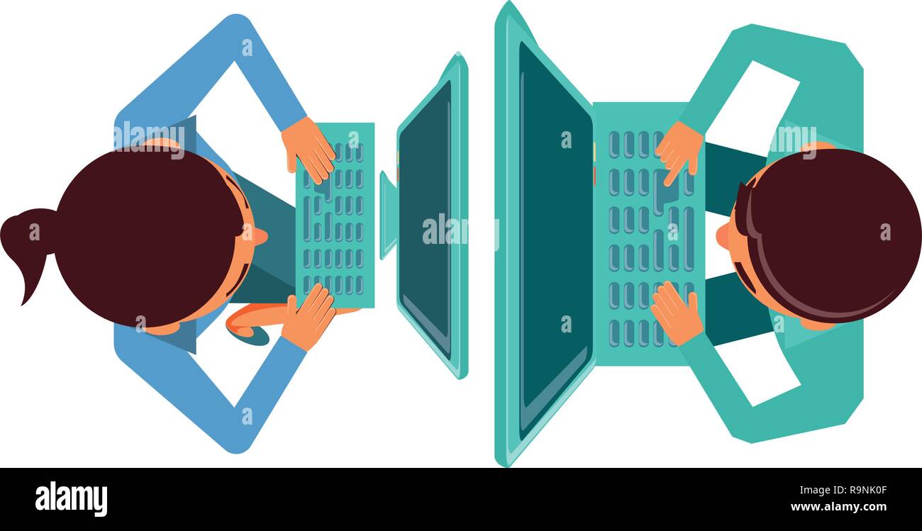 Computers with view Stock Vector Images - Alamy