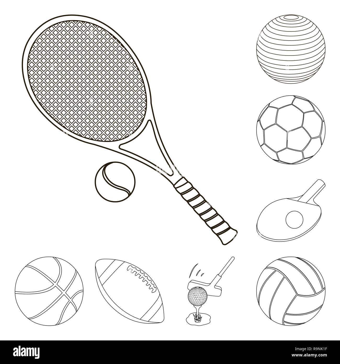 different,equipment,round,entertainment,racket,sphere,orange,hocke,team ...