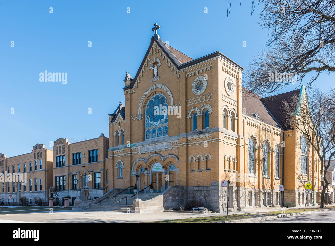 Church in the Logan Square neighborhood Stock Photo - Alamy
