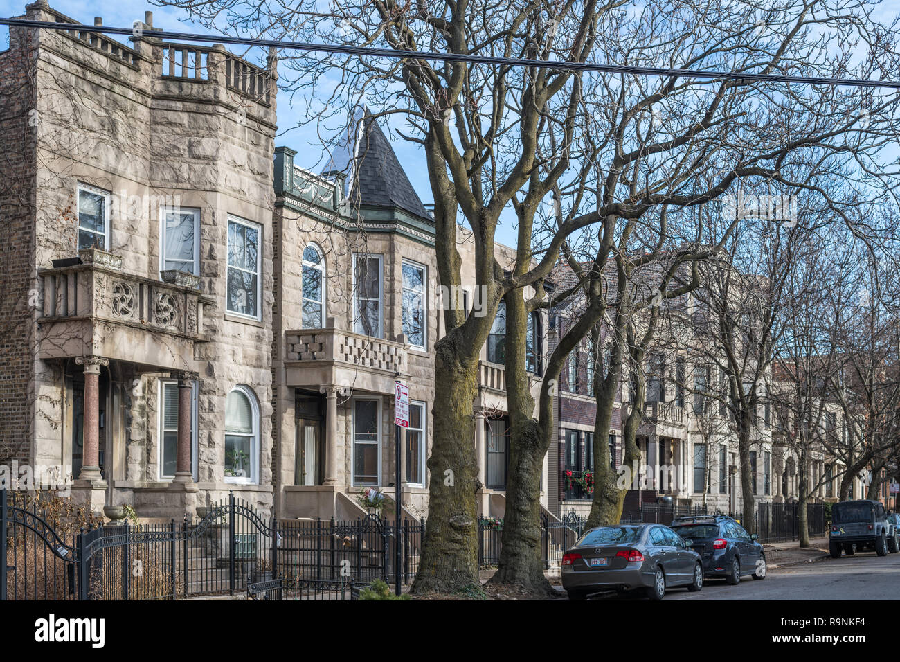 Residential buildings in the Logan Square neighborhood Stock Photo - Alamy