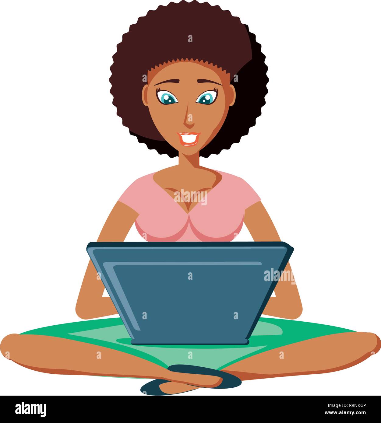 Black female computer data tech Stock Vector Images - Alamy