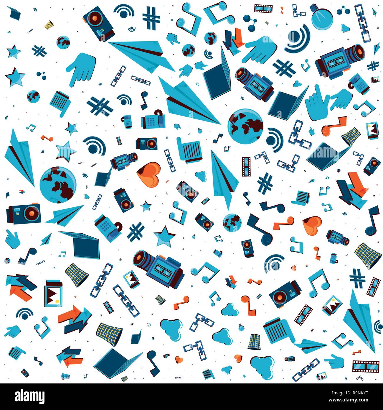 social media marketing pattern vector illustration design Stock Vector ...