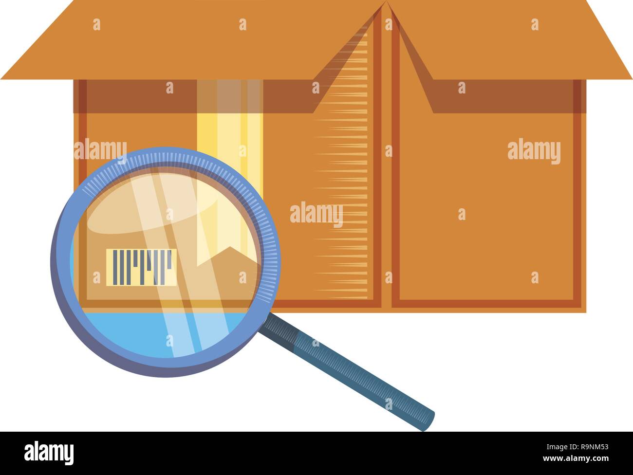 Magnifying glass box carton hi-res stock photography and images - Alamy