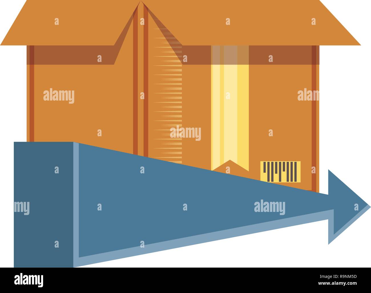 carton box with arrow delivery service vector illustration design Stock ...