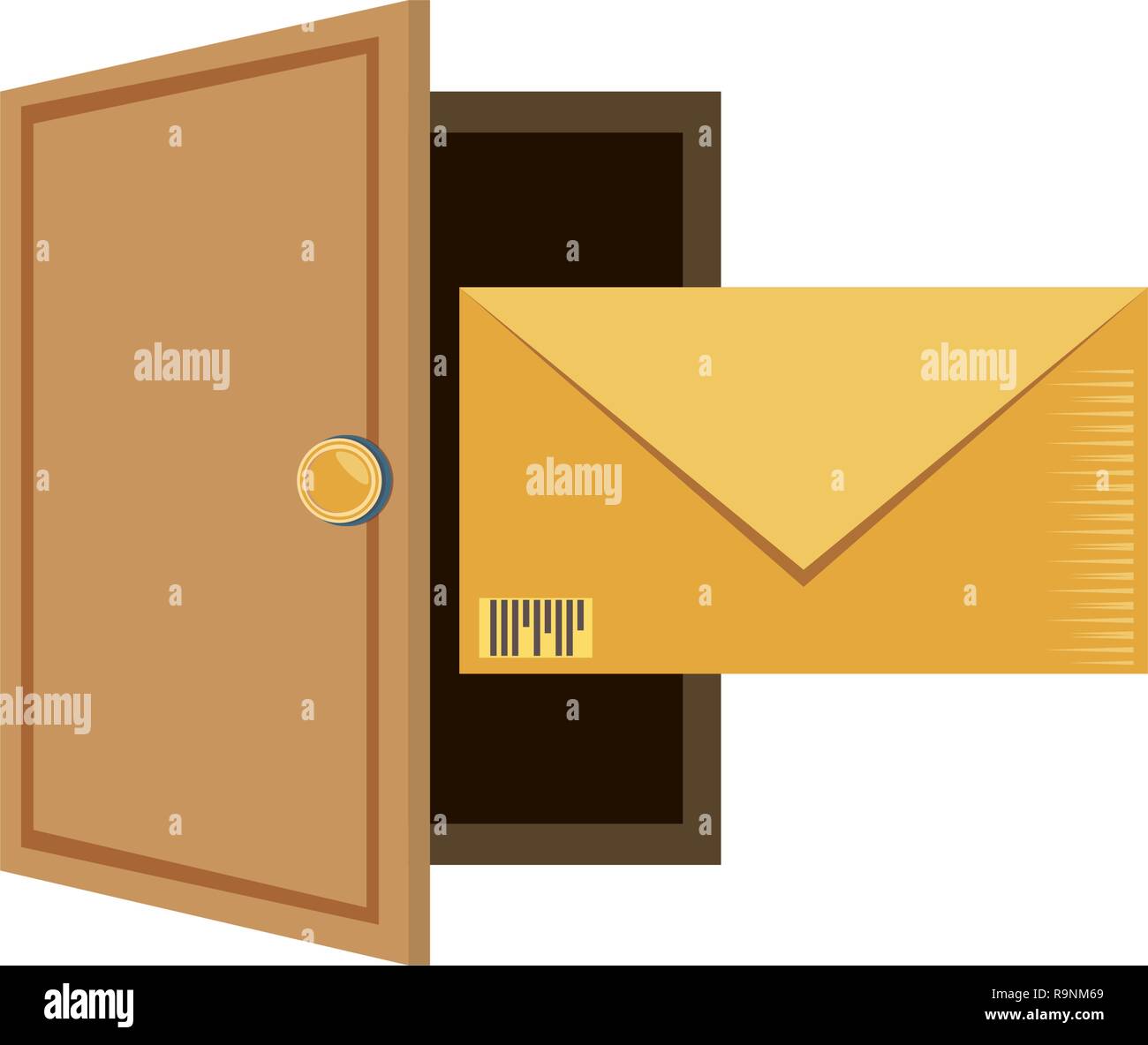 Receiving letter door Stock Vector Images - Alamy