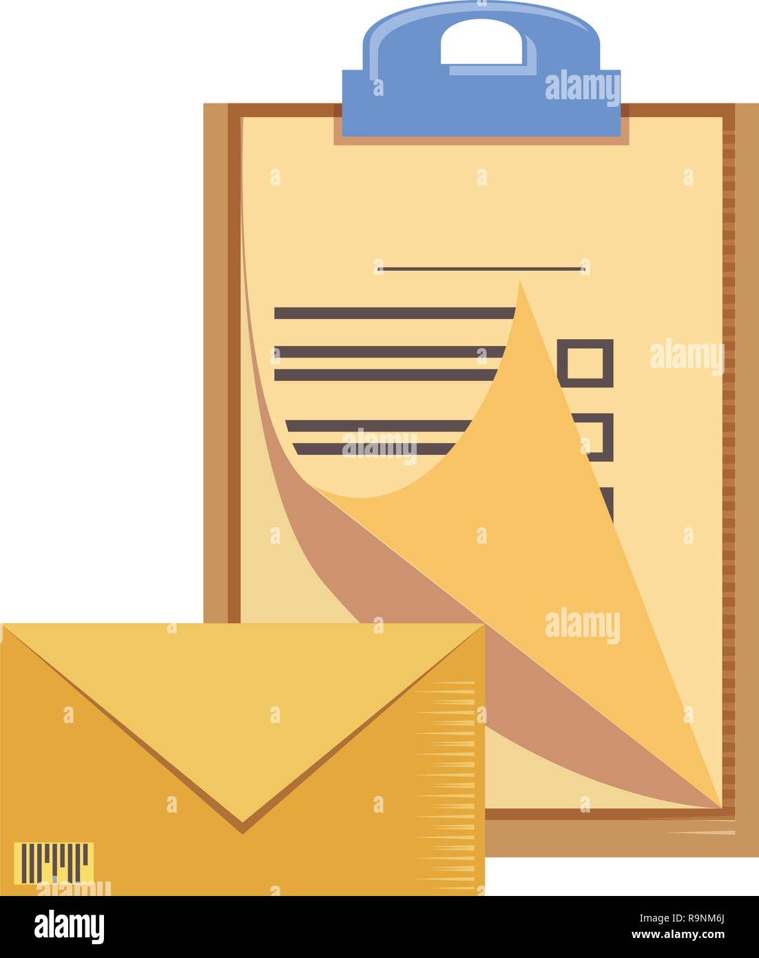 envelope mail with checklist vector illustration design Stock Vector ...