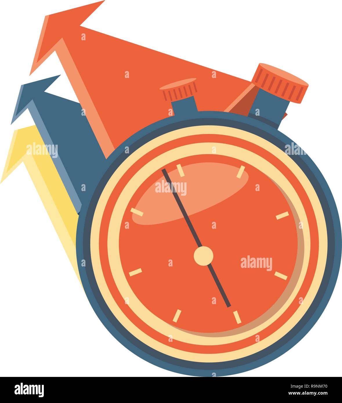 chronometer timer with arrows vector illustration design Stock Vector ...