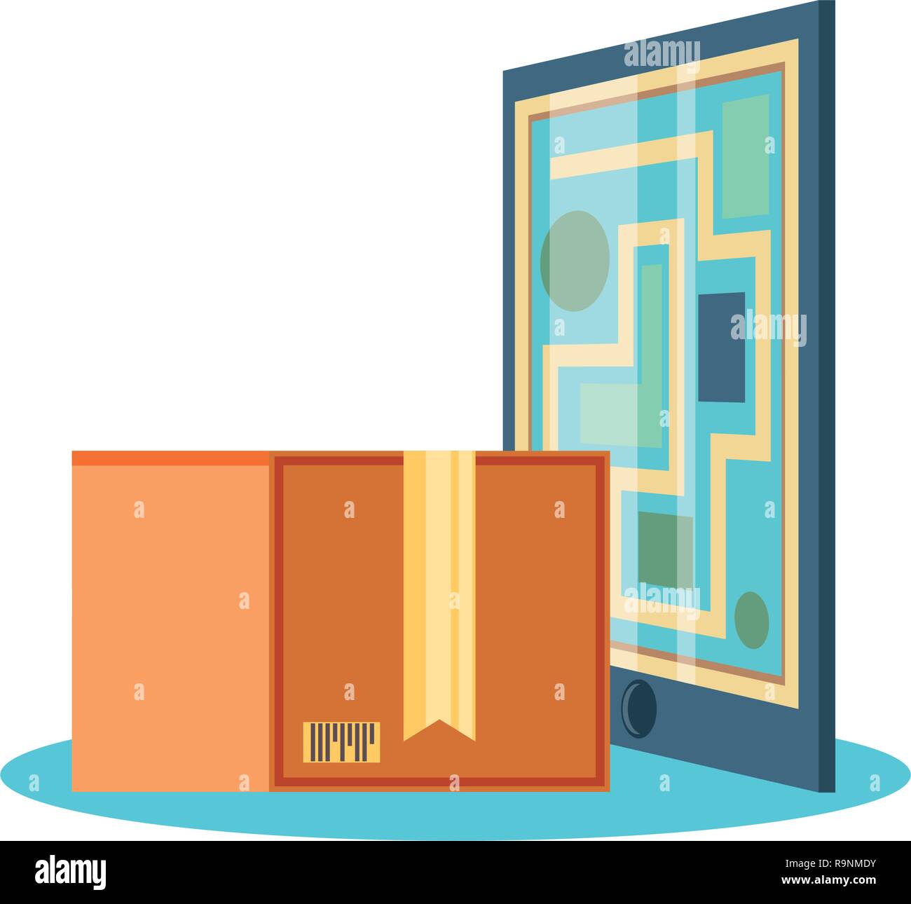 paper map guide with box vector illustration design Stock Vector Image ...