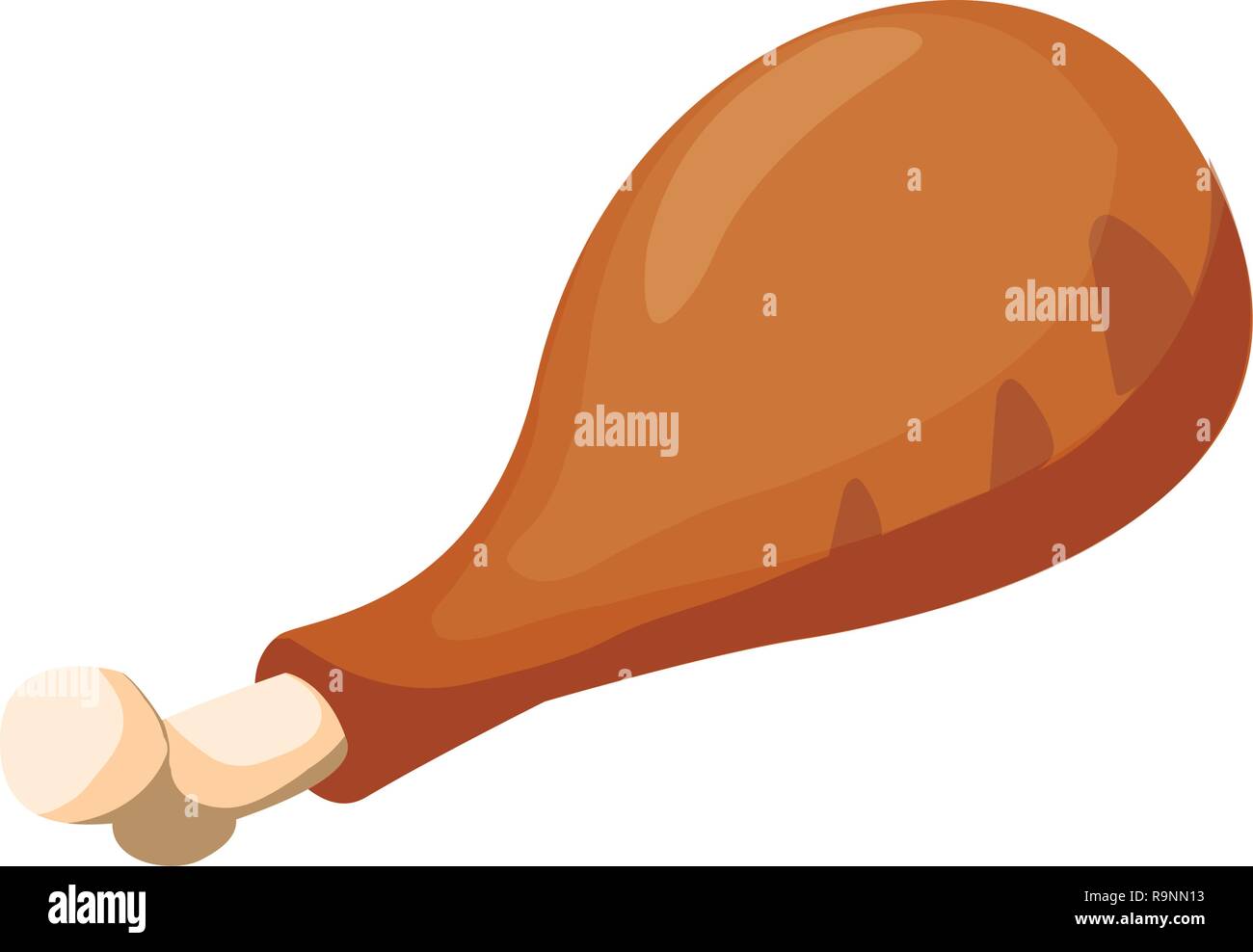 chicken thigh over white background, colorful design, vector ...