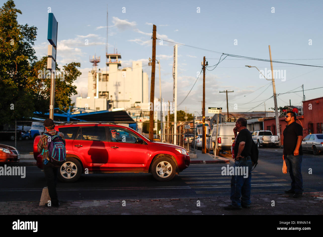 People wait for urban transport. Daily life in the historic center of ...