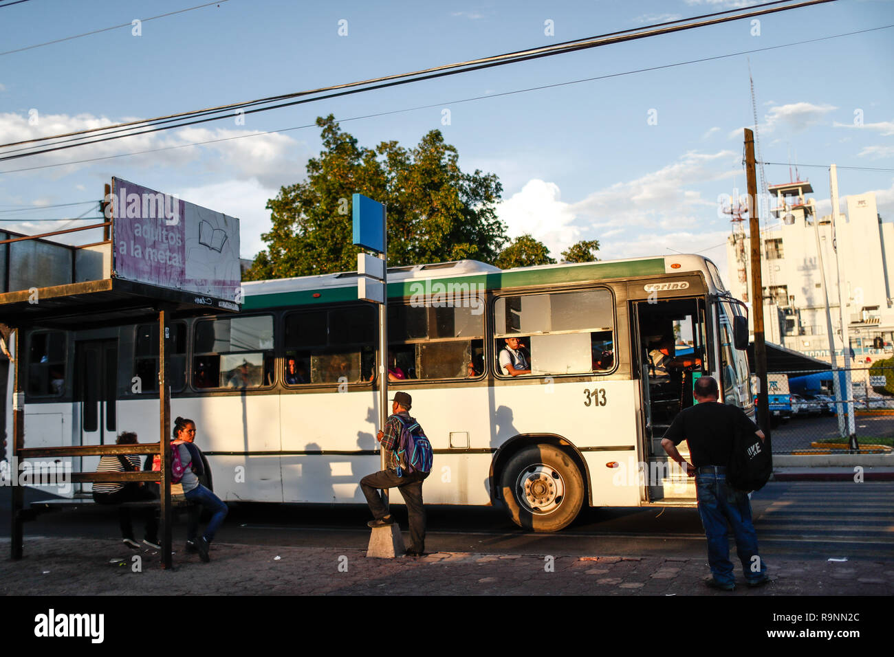 People wait for urban transport. Daily life in the historic center of ...
