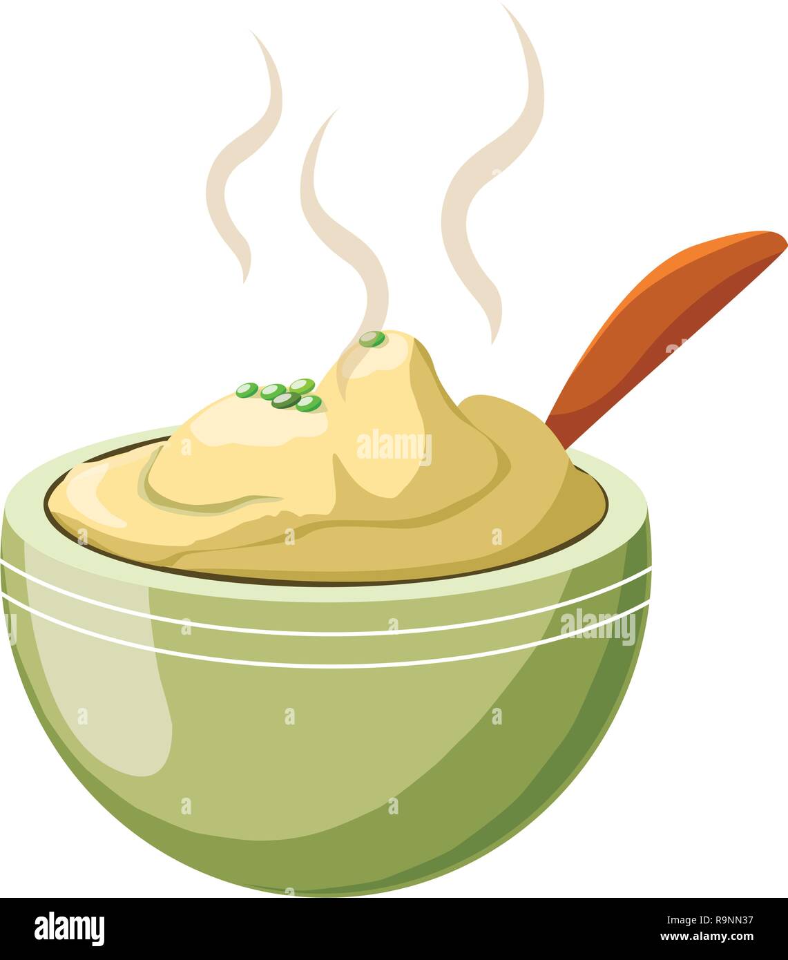 mashed potatoes over white background, colorful design, vector ...
