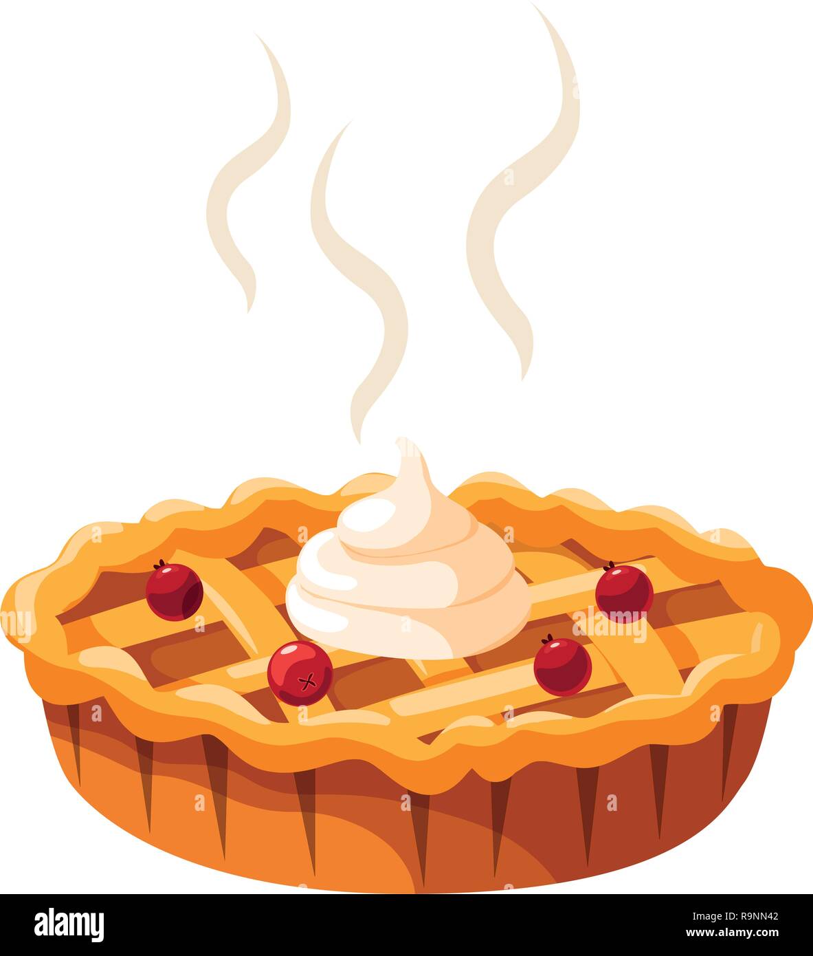 sweet pie over white background, colorful design, vector illustration ...