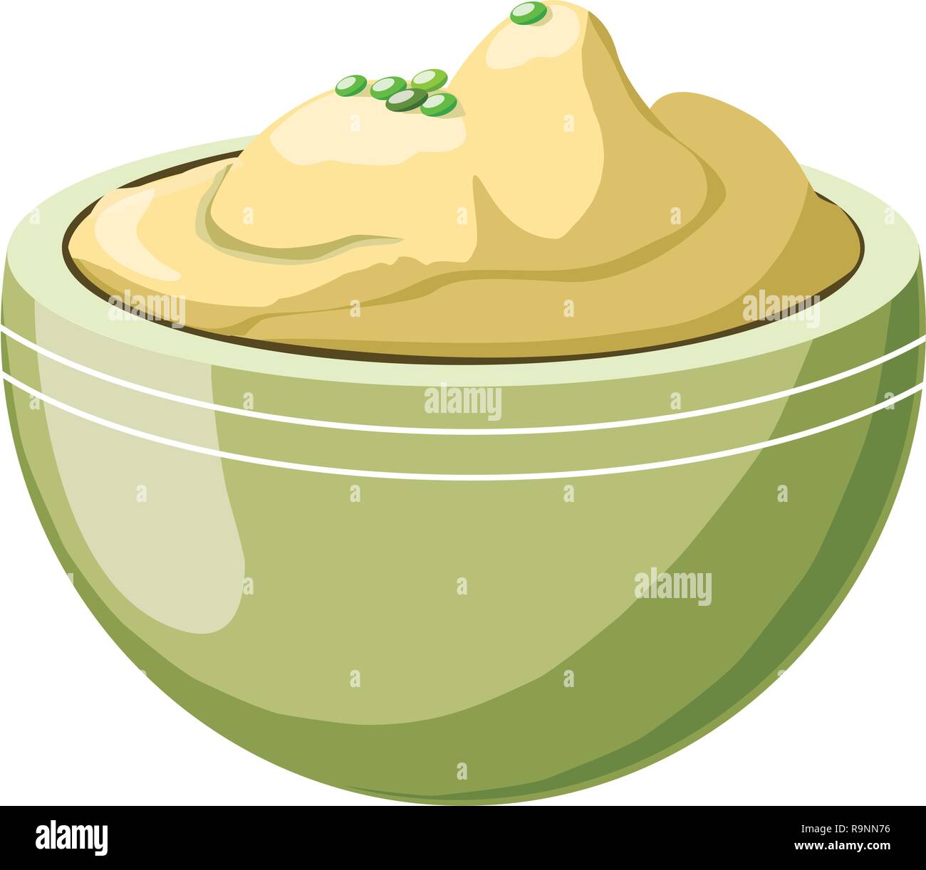 mashed potatoes over white background, colorful design, vector ...
