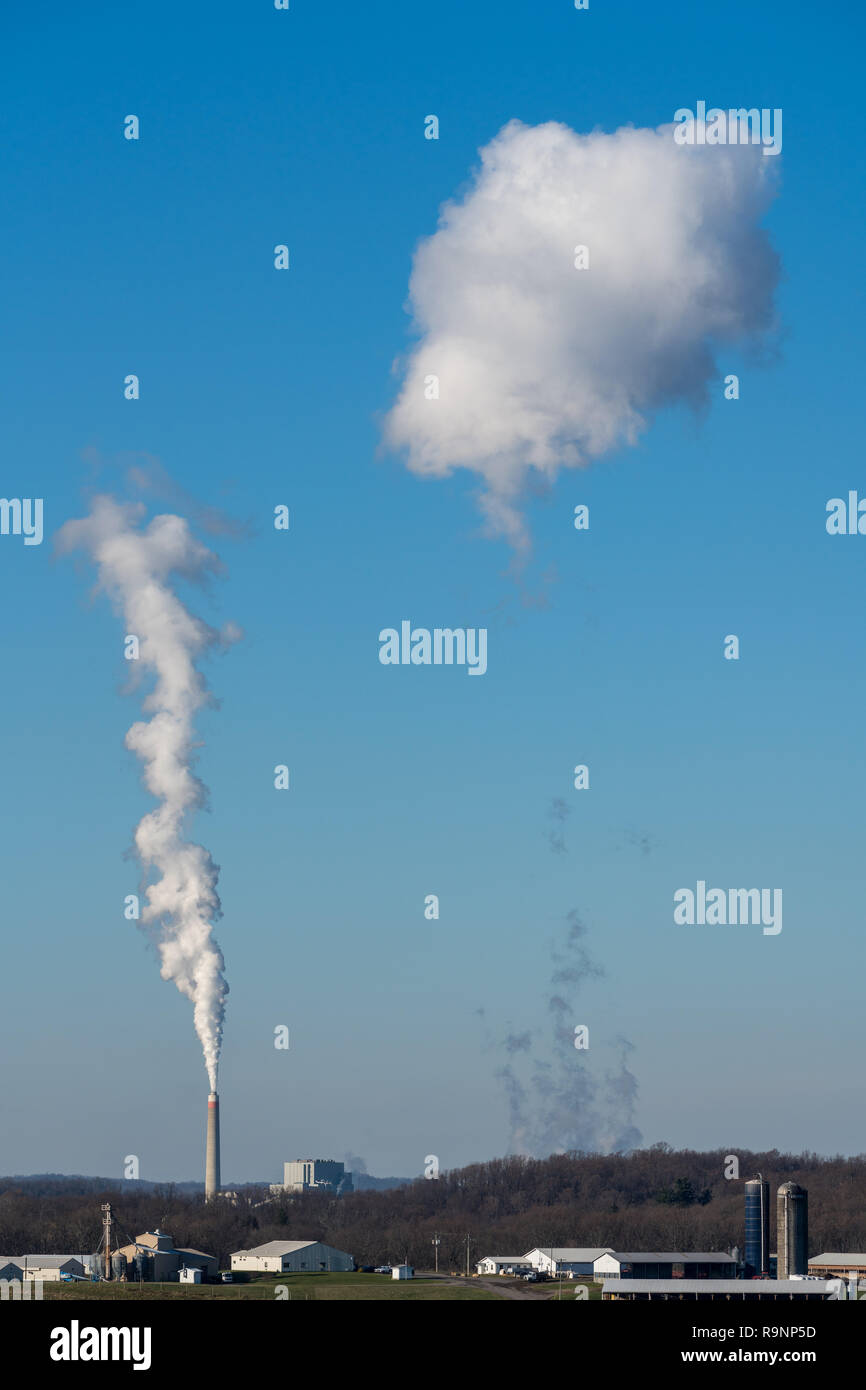 Point Morgan power station fumes near Morgantown Stock Photo - Alamy