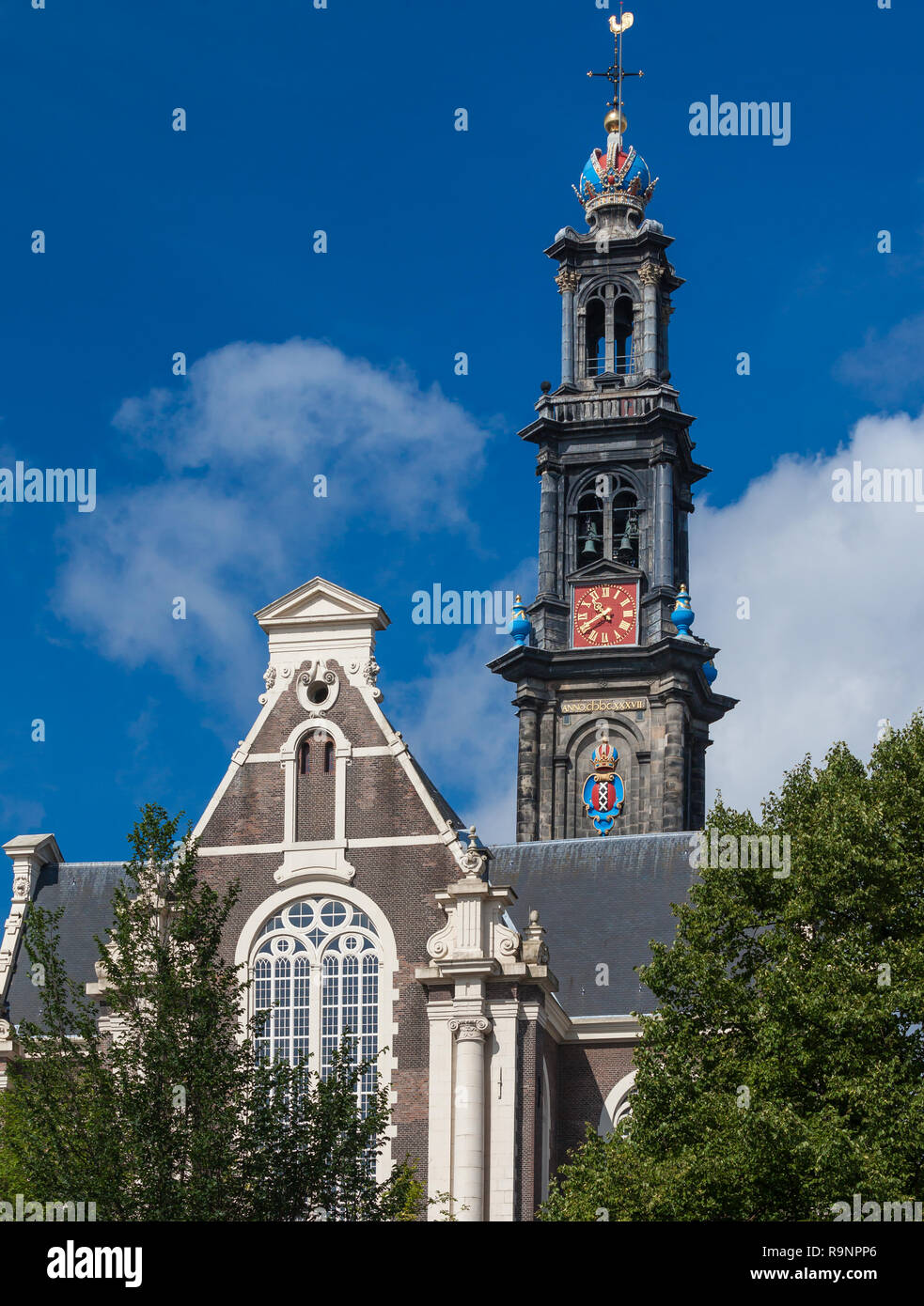 Westerkerk church steeple in Amsterdam Stock Photo - Alamy