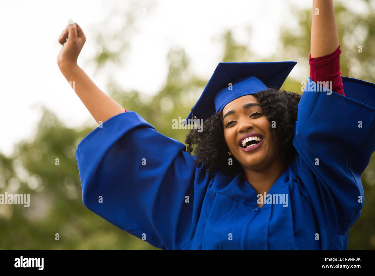 African american graduation gown hi-res stock photography and images ...