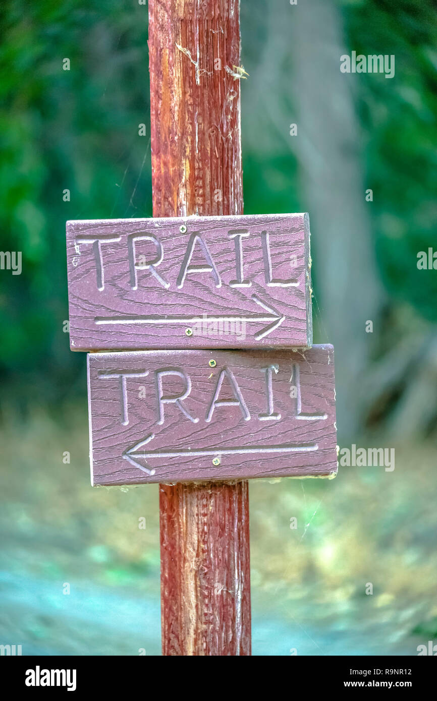 Hiking trail sign on a post in Provo Utah Stock Photo - Alamy