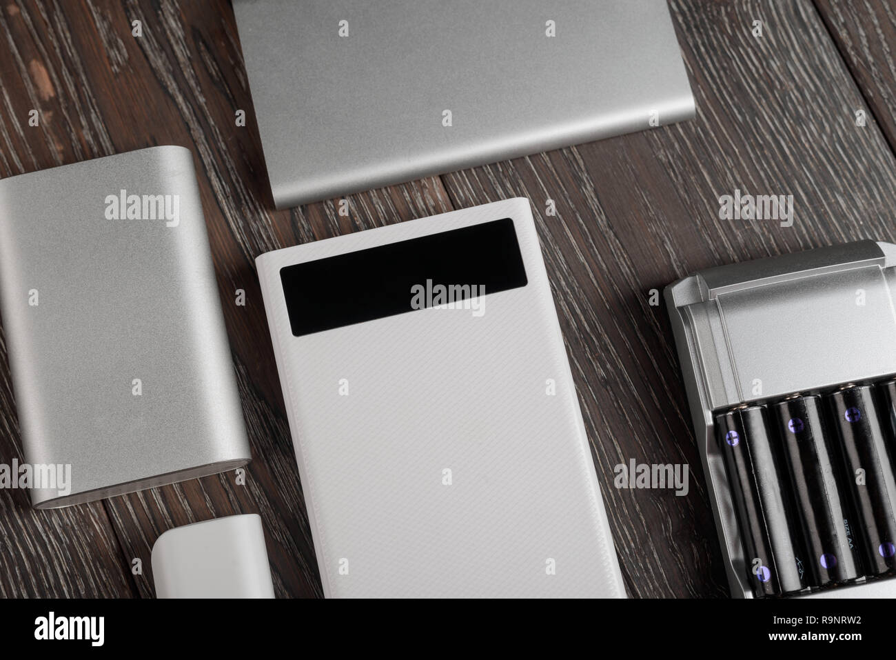 Flat lay of power banks Stock Photo - Alamy