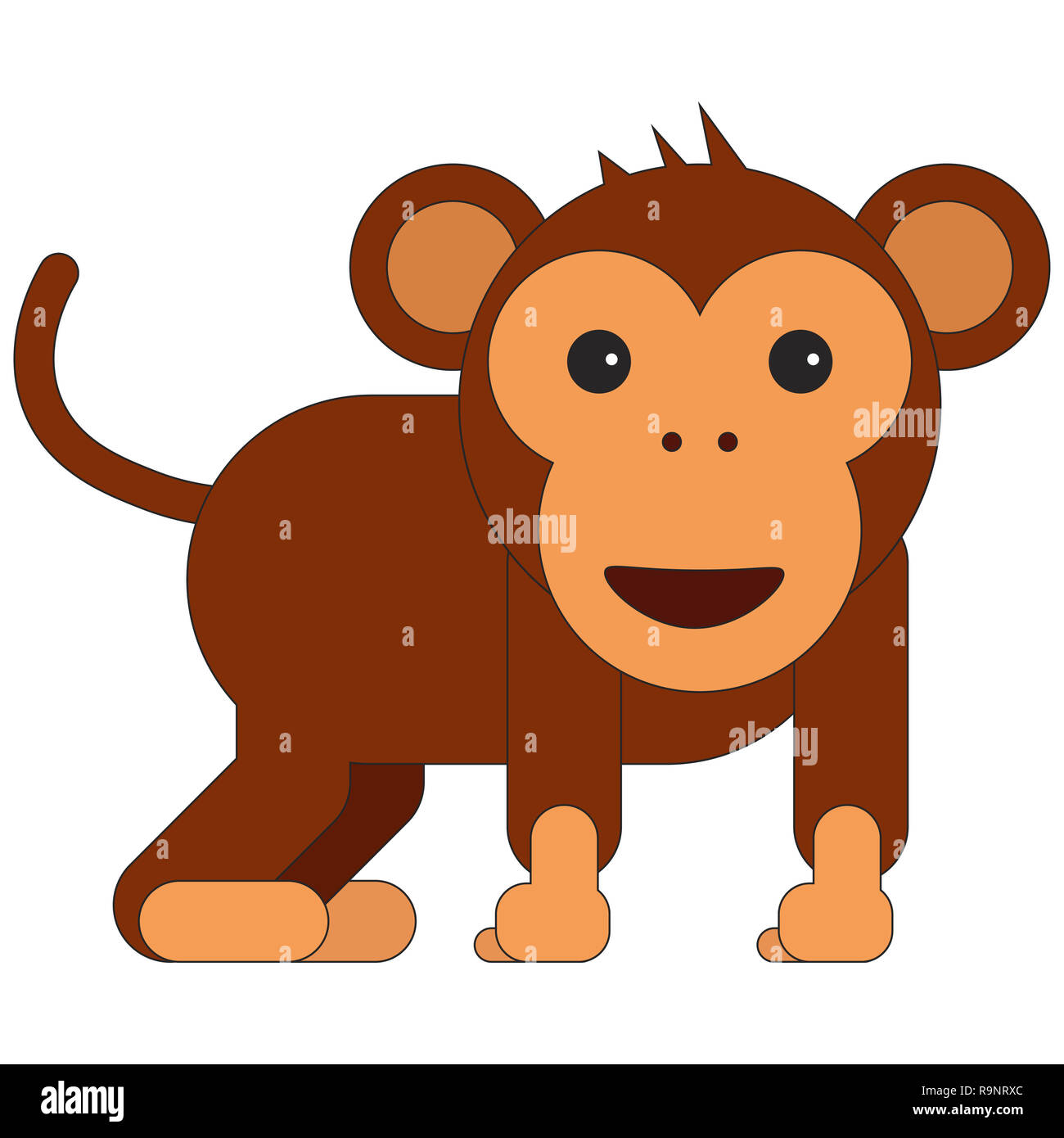 Cartoon illustration monkey in safari hi-res stock photography and ...