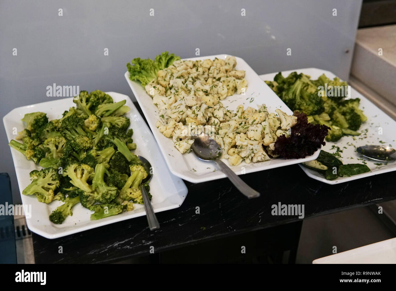 fresh vegetables are healthy food in the kitchen of the restaurant ...