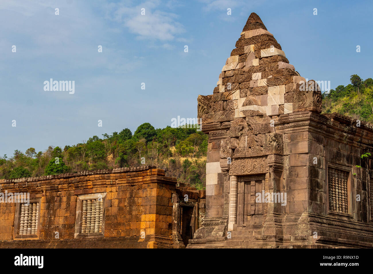 Ruins of the Vat Pou Khmer temple, nouned world heritage by UNESCO and ...