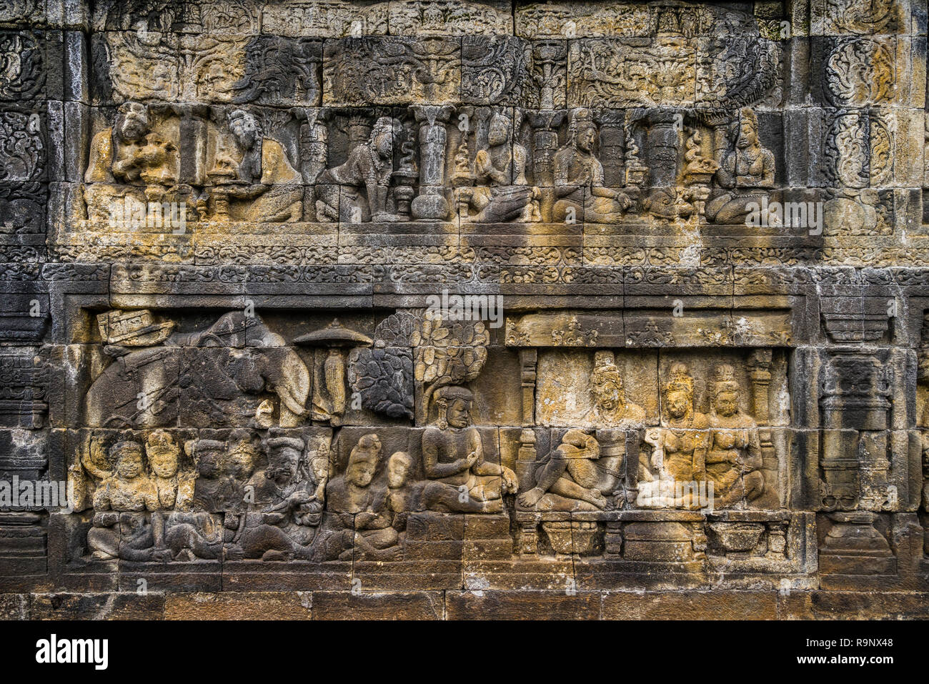 Borobudur bas relief hi-res stock photography and images - Alamy