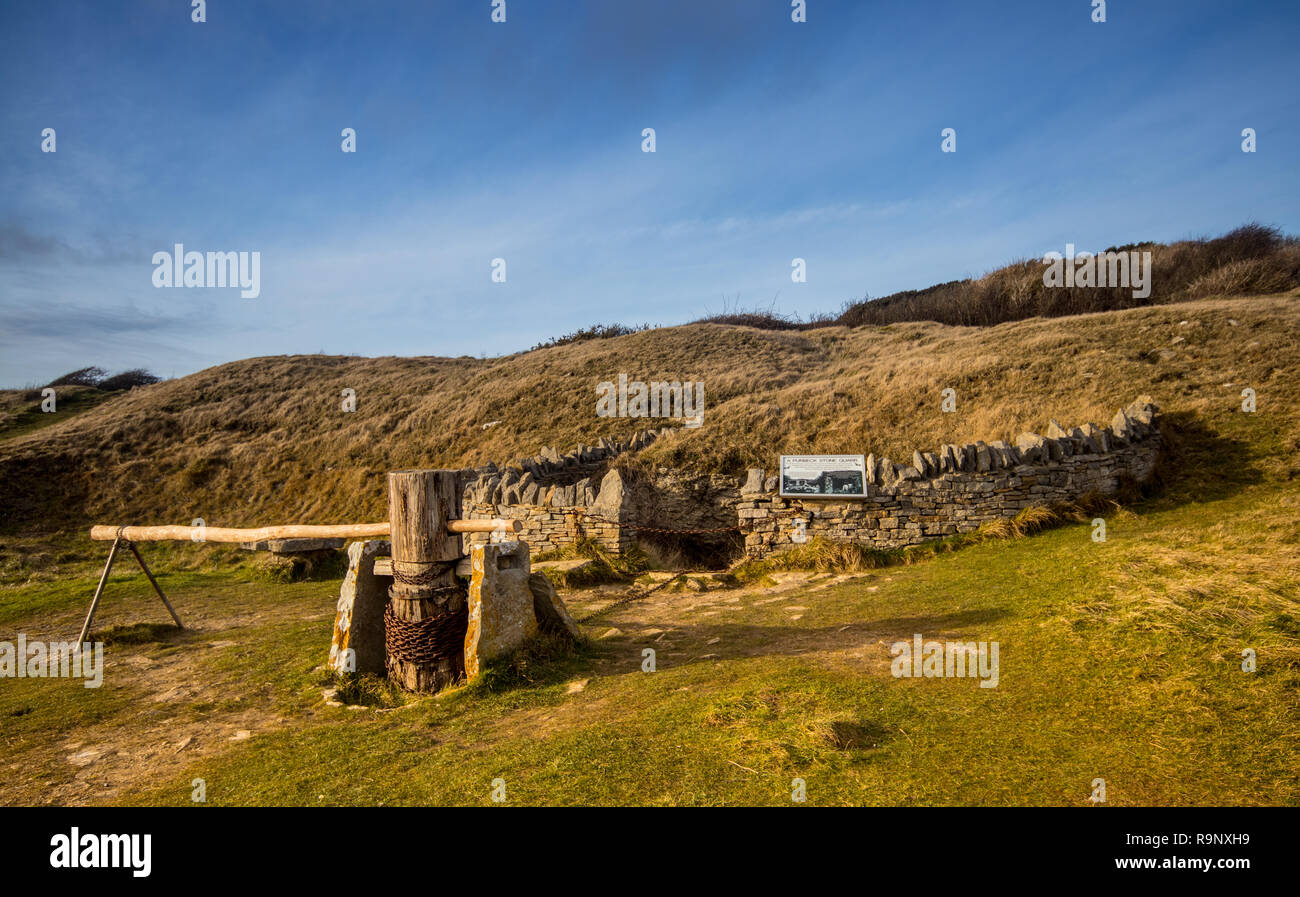 Tilly Whim Caves, Durlston Country Park, Swanage, Dorset, UK Stock ...