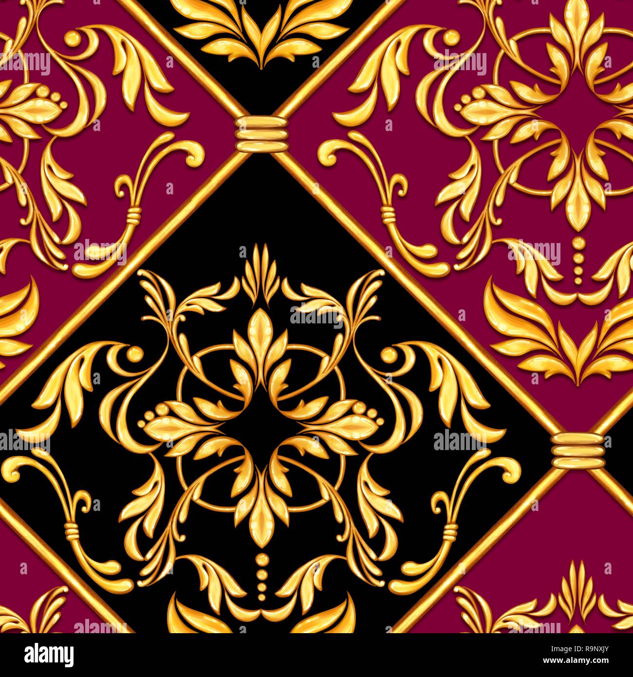 Seamless baroque pattern Stock Photo - Alamy