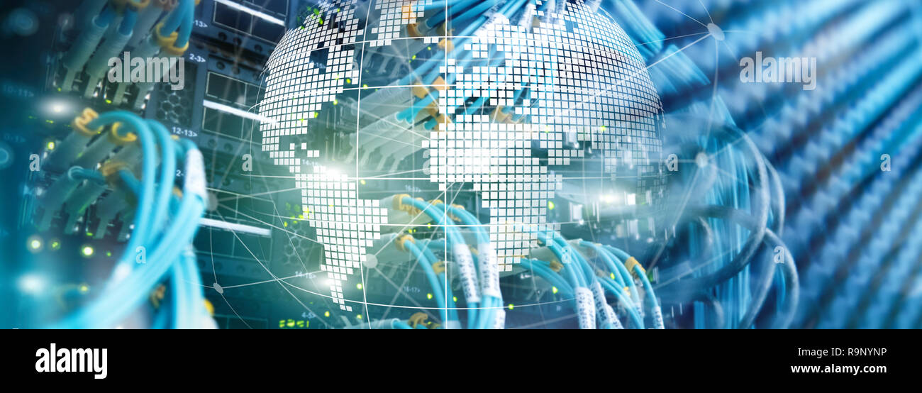 3D Earth as telecommunication and internet technology concept Stock ...