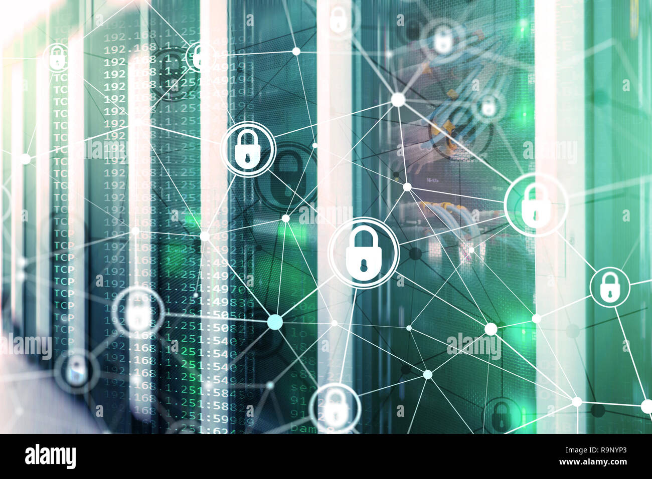 Cyber security, information privacy, data protection concept on modern ...