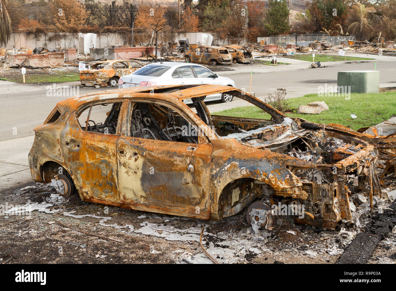 Burned Car in Driveway - These images were captured in neighborhoods ...