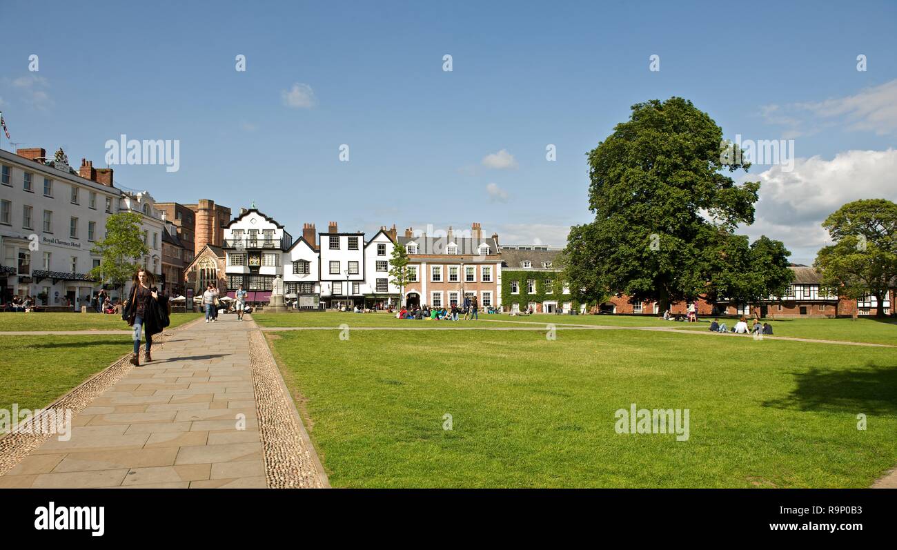 Exeter Cathedral Close, Exeter Stock Photo - Alamy