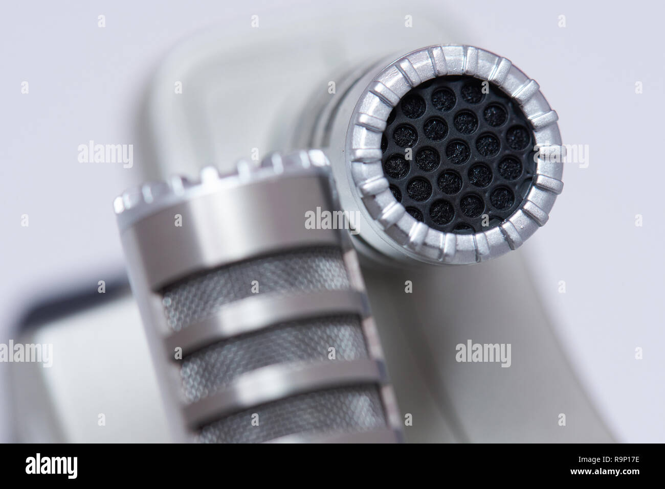 Stereo microphone macro view isolated on white background Stock Photo ...