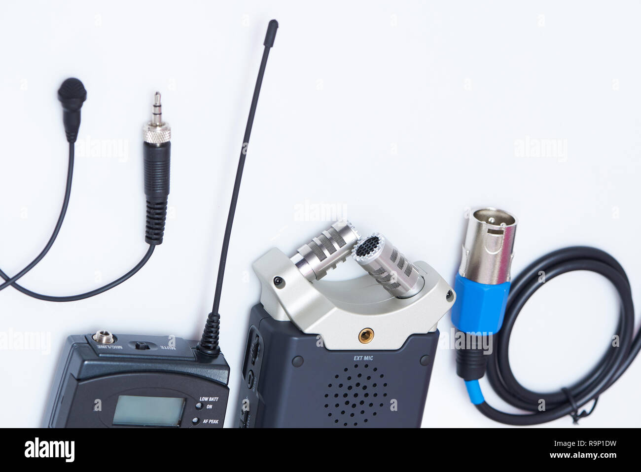 Voice recording devices isolated on white background Stock Photo - Alamy