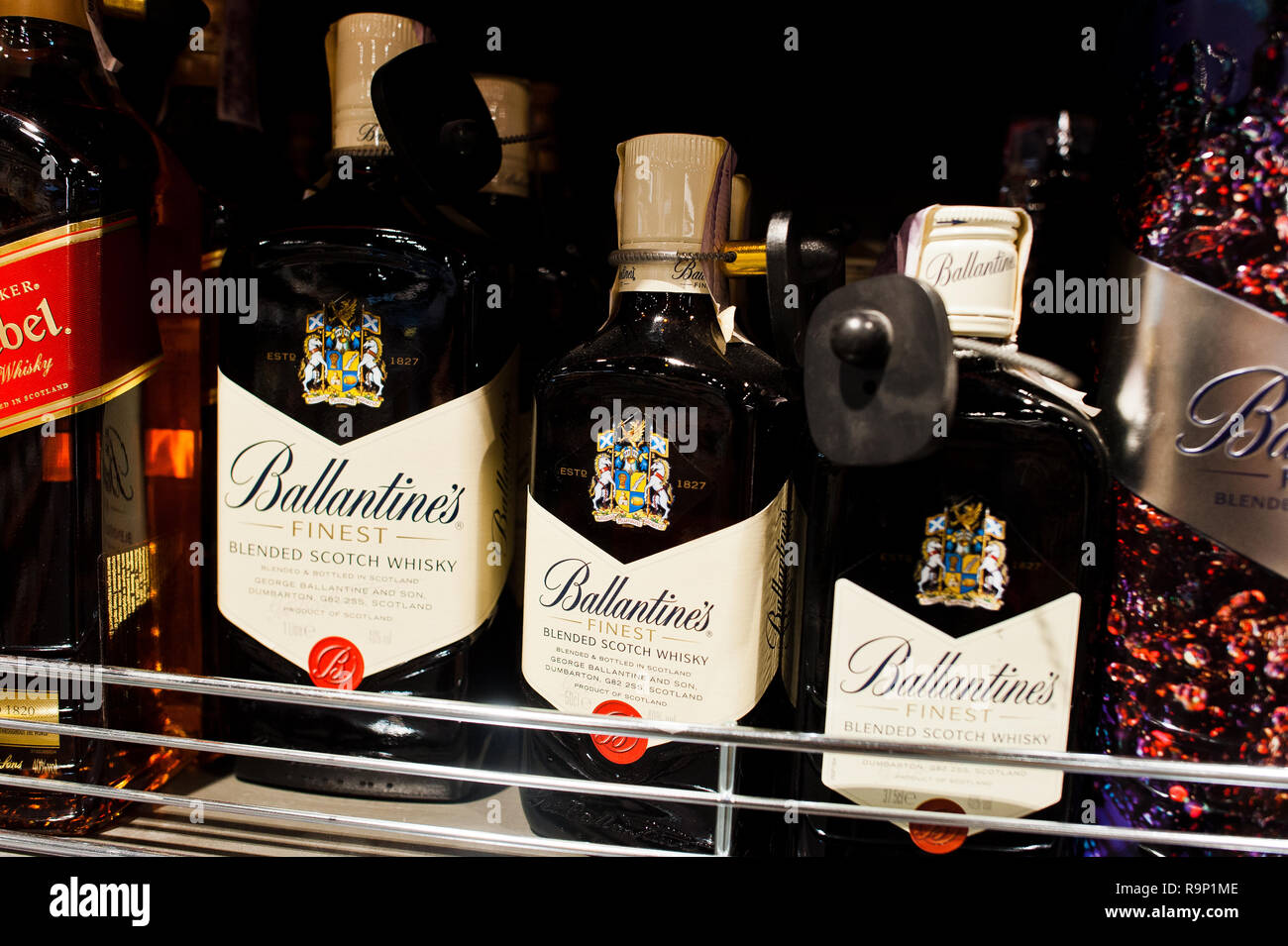 Ballantines scotch bottles hi-res stock photography and images - Alamy