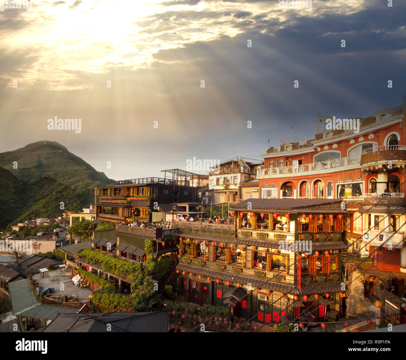 The People visit heritage Old Town of Jiufen located in Ruifang ...