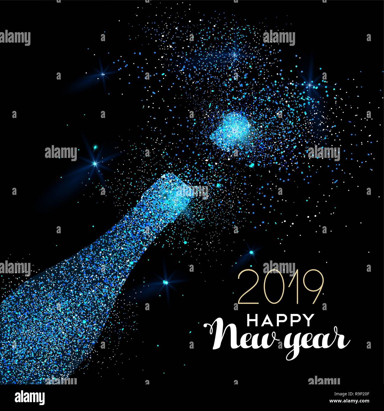 New year light text 2019 Stock Vector Images - Alamy
