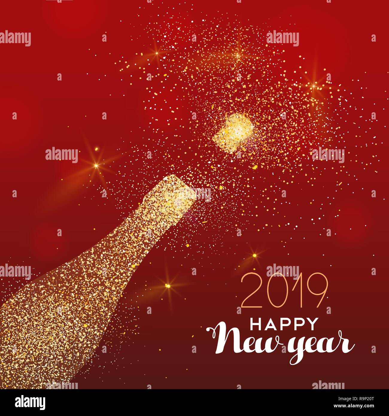 Happy new year text red Stock Vector Images - Alamy
