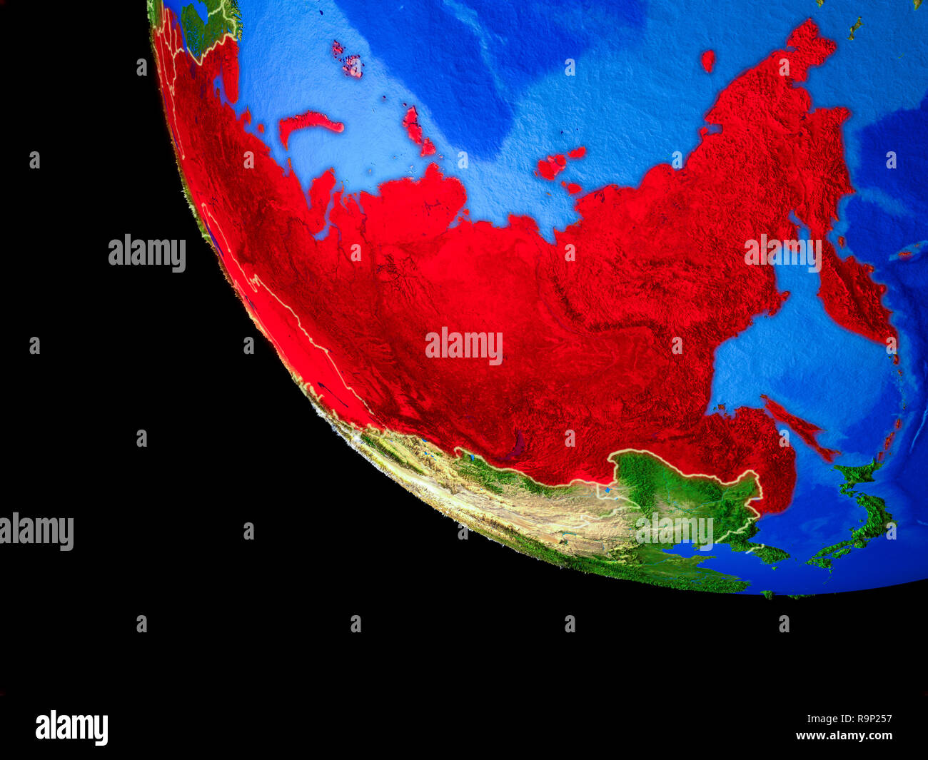 Former Soviet Union on realistic model of planet Earth with country ...