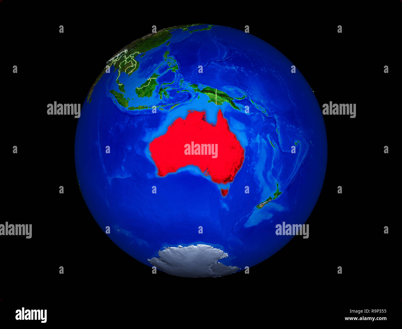 Australia on planet planet Earth with country borders. Extremely ...