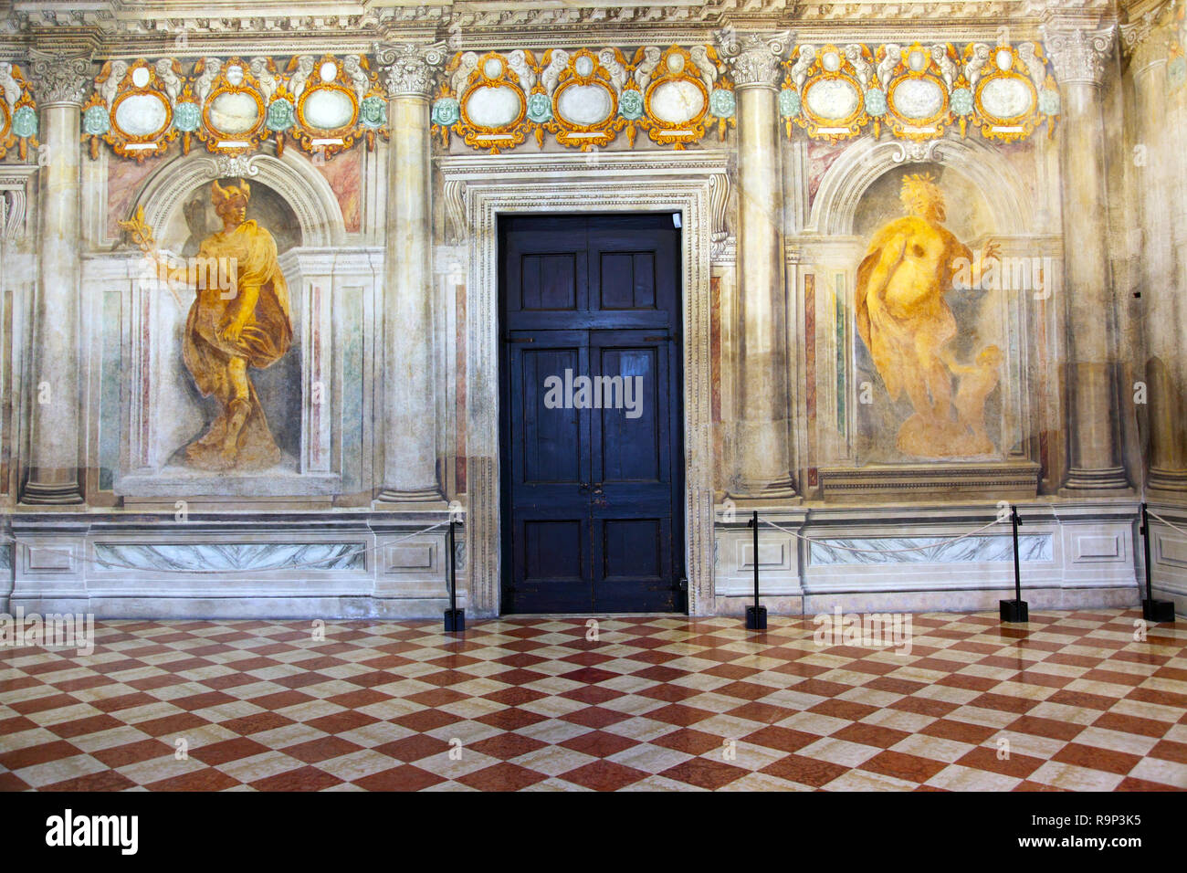 The Odeon featuring gods of Mount Olympus in Teatro Olimpico in Vicenza ...
