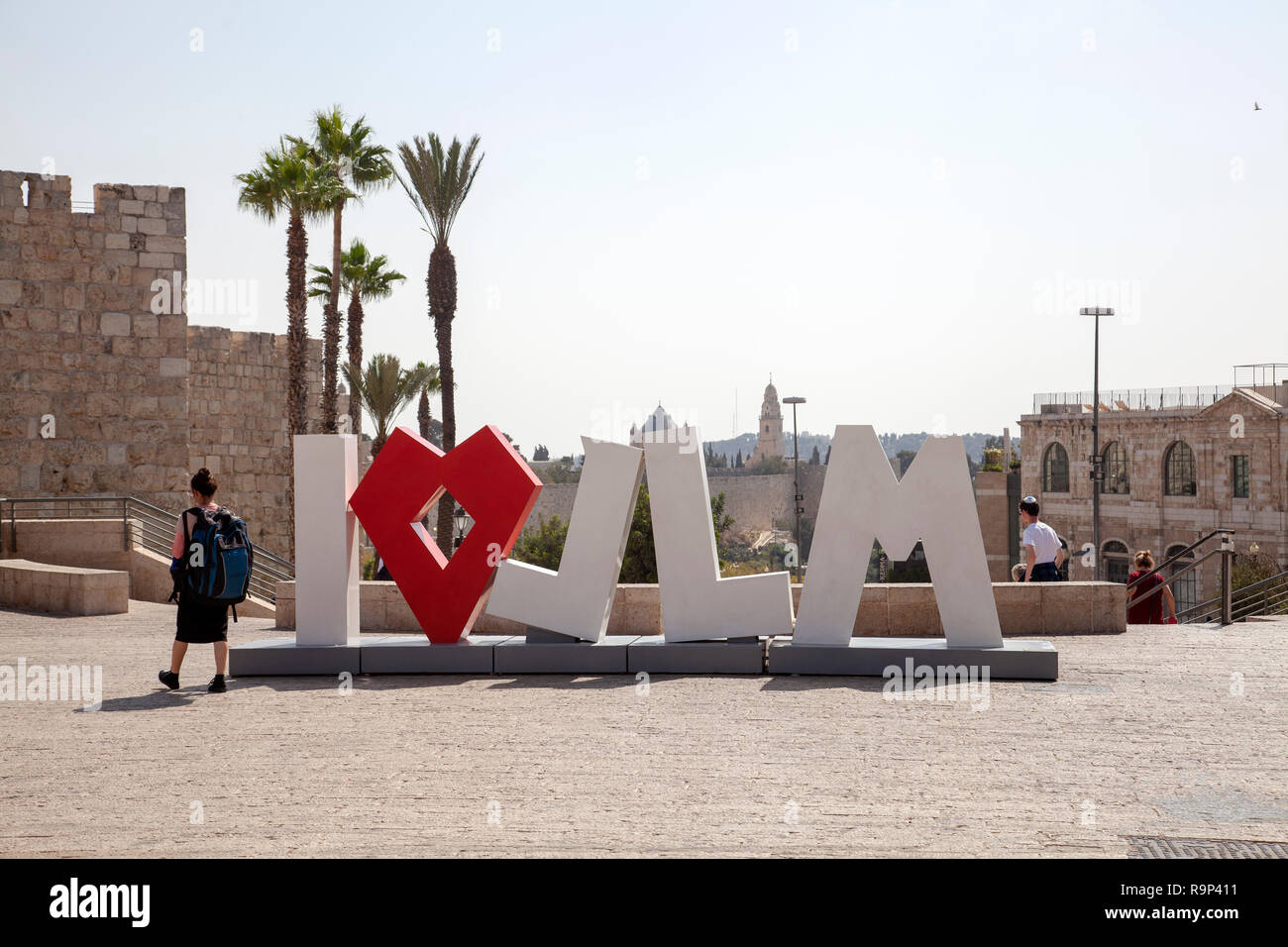 I LOve Jerusalem Sign Outside Old City of Jerusalem in Israel Stock ...