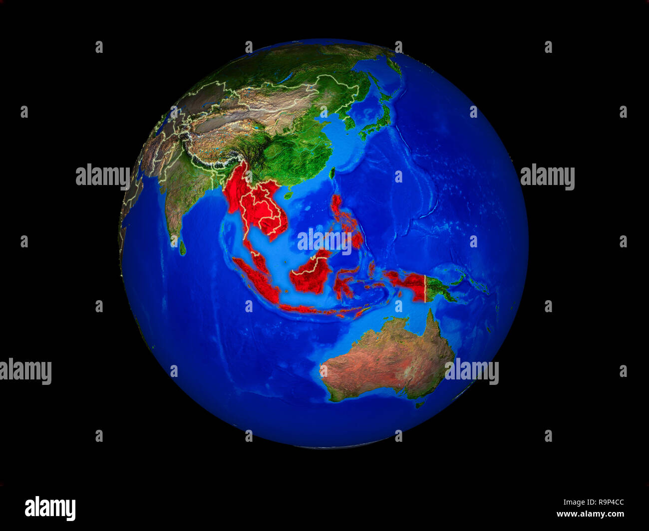 Asean countries map hi-res stock photography and images - Alamy