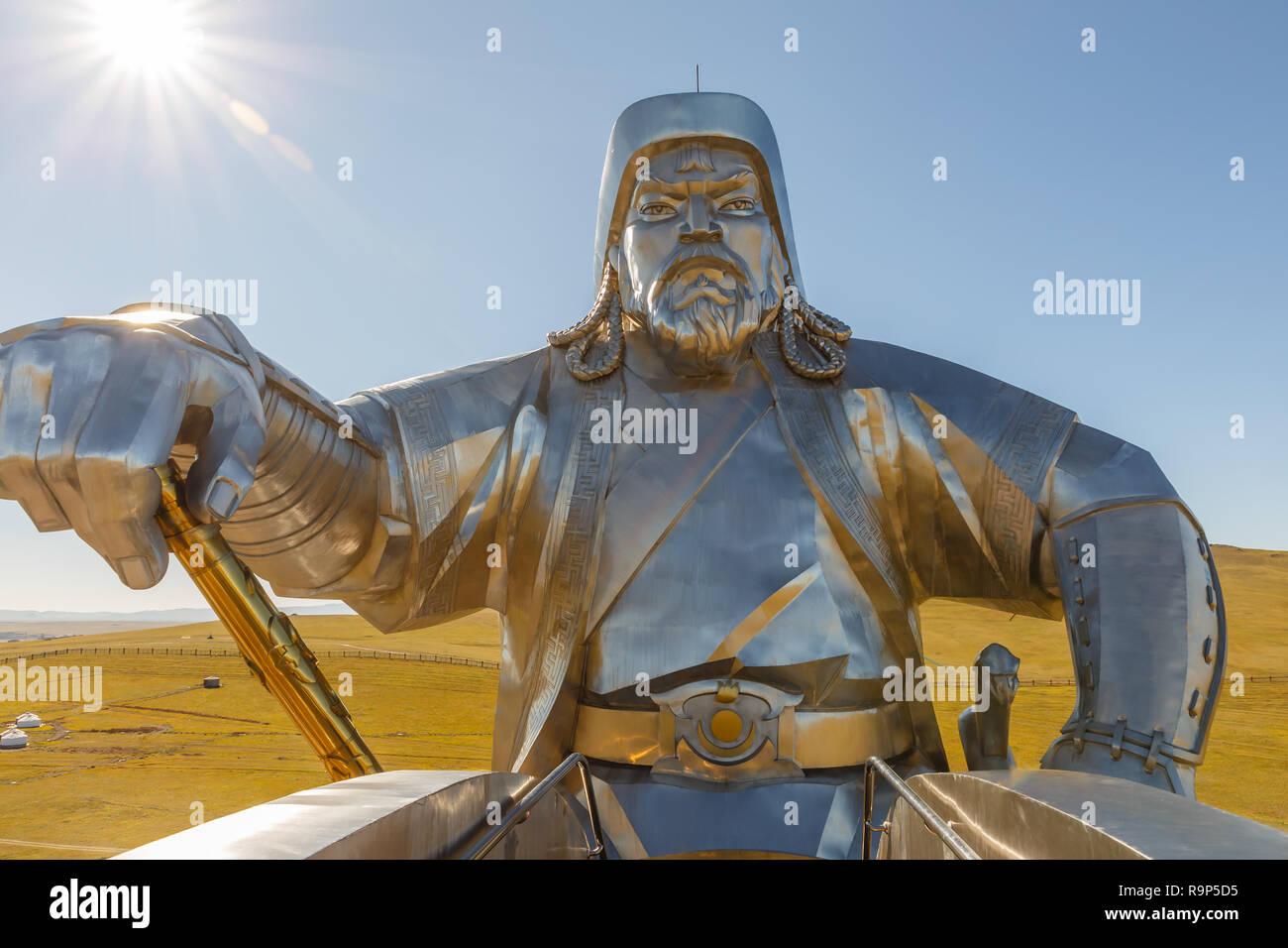 TSONJIN BOLDOG, MONGOLIA -September 14, 2018: The giant Genghis Khan ...
