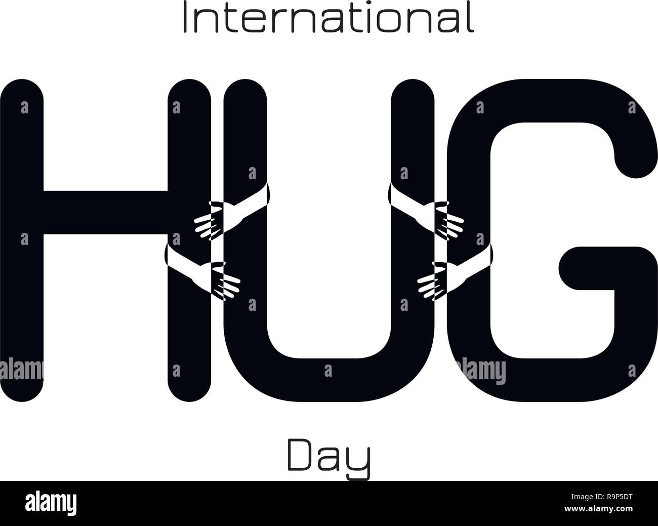 International Hug Day. Hands hug the letters Stock Vector Image & Art ...