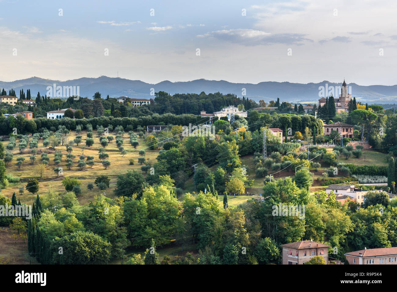 View from city wall with beautiful landscape and Basilica dell ...
