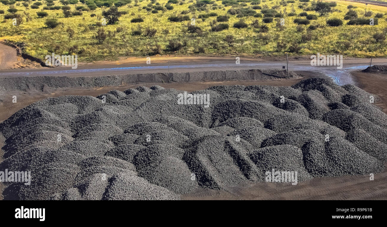 Large piles of processed Manganese rich ore rock Manganese Mining and ...