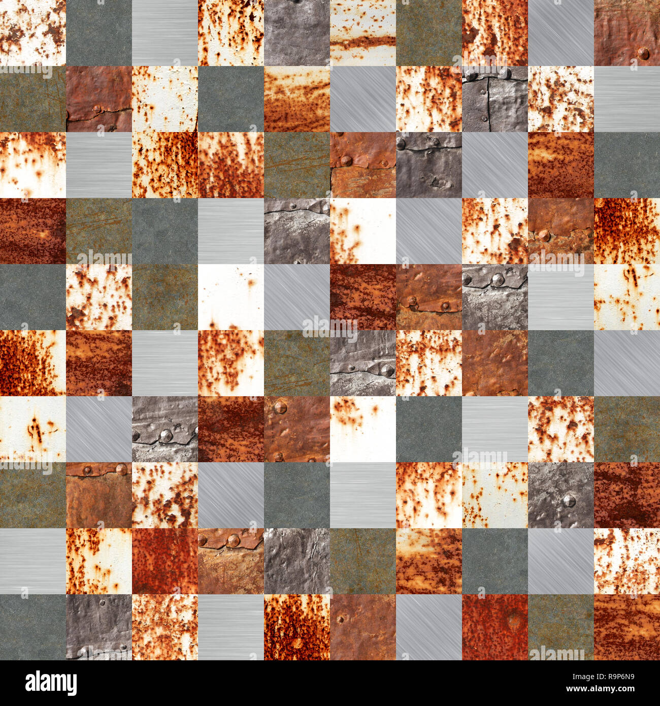 Seamless background with old metal patterns of different colors ...