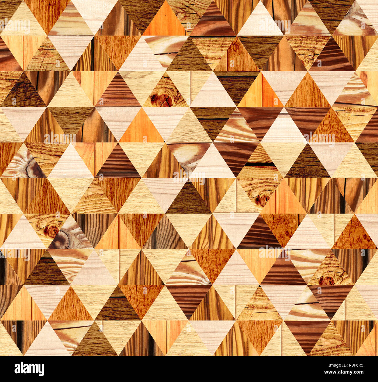 Grunge background with wooden triangles patterns of different colors ...